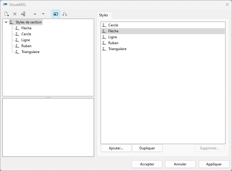 Styles de sections | VisualARQ help